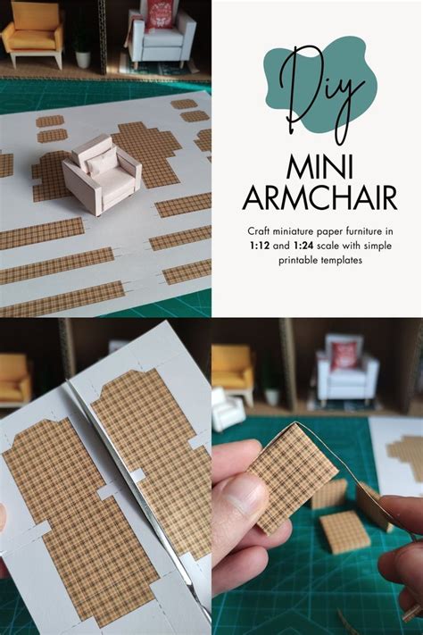 Diy Miniature Mid Century Armchair Paper Model Template