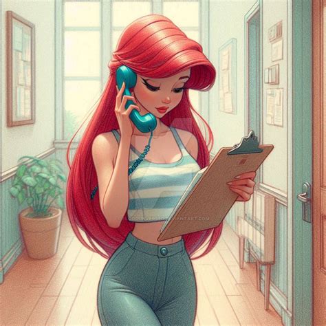 Ariel Going Over Her Clipboard By Floodunversed On Deviantart