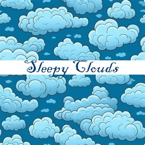 Seamless Blue Cloud Pattern Etsy