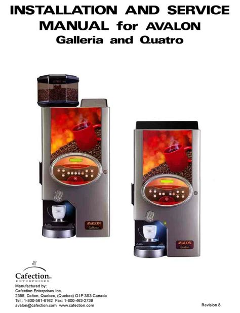 Cafection Galleria And Quatro Service Manual