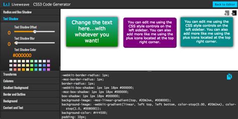 Introducing The Liveweave Css3 Code Generator Liveweave Blog