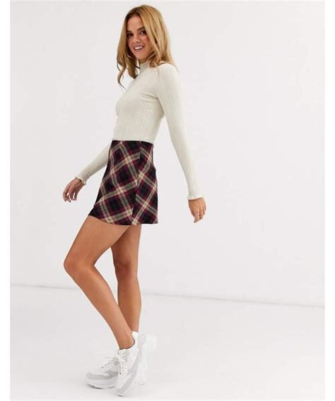 Miss Selfridge（ミスセルフリッジ）の「miss Selfridge Bias Cut Mini Skirt In Check