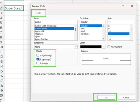 Superscript In Excel Format Text And Numbers Above The Line Datacamp