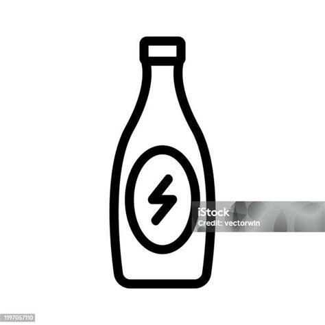 에너지 음료 아이콘 벡터입니다 격리된 등고선 기호 그림 0명에 대한 스톡 벡터 아트 및 기타 이미지 0명 날씬한 로고