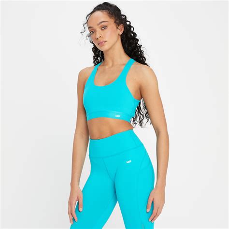 Mp Womens Power Cross Back Sports Bra Blue Lagoon Myprotein™