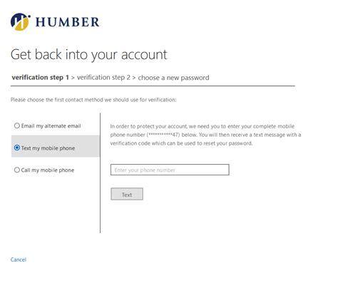 How To Reset Your Password With SSPR Humber Polytechnic