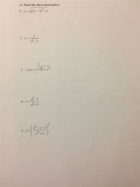 Solved Part A Find The First Derivative
