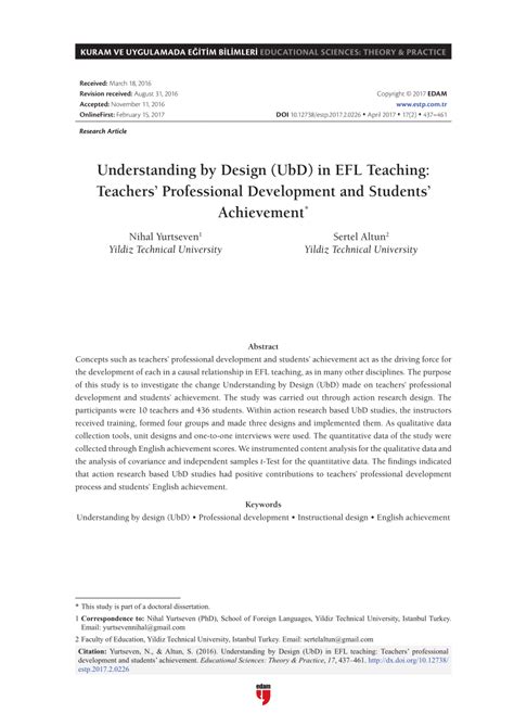 pdf understanding by design ubd in efl teaching teachers
