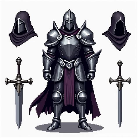 2d Sprite Sheet For A Medieval Fantasy Armored Mage Knight Prompts
