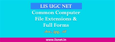 List Of Most Common Computer File Extensions And Their Full Form Lisnet