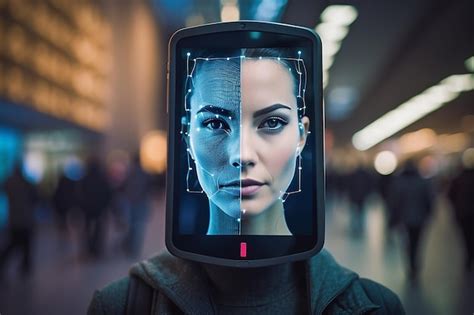 Premium Photo Authentication By Facial Recognition Conceptbiometricsecurity Systemfacial