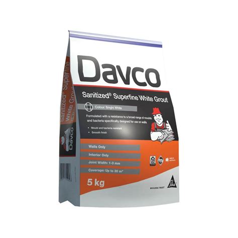 Davco 5kg White Superfine Sanitised Grout Bunnings Australia