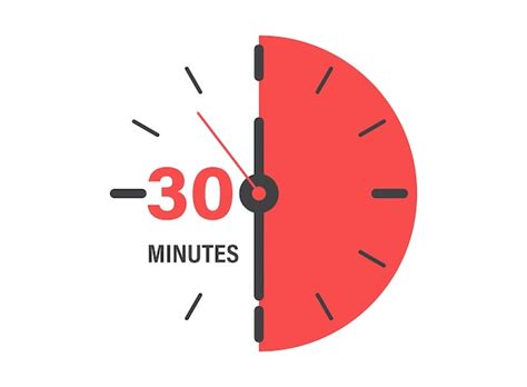 Premium Vector 30 Minutes On Stopwatch Icon In Flat Style Clock Face Timer Vector Illustration