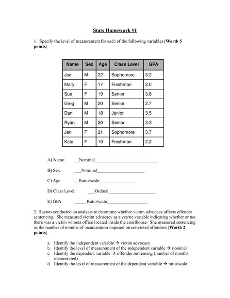 CJ Statistics Homework 1 Spring 2021 Stats Homework Specify The