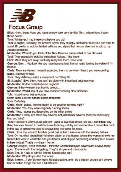 Example Of Printable New Balance Team Blog Focus Group Script Focus