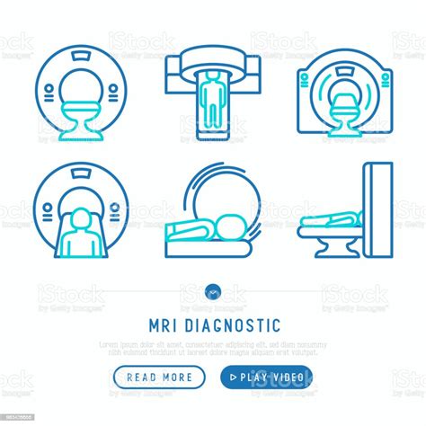 Mri 診斷薄線圖示設置網頁範本的實驗室設備的現代向量例證向量圖形及更多磁力共振掃描圖片 磁力共振掃描 圖示 磁力共振掃描儀 Istock