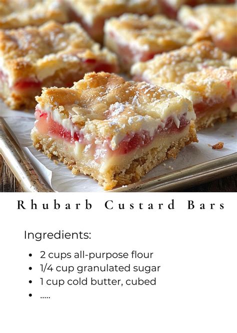 Rhubarb Custard Bars Liz M Copy Me That