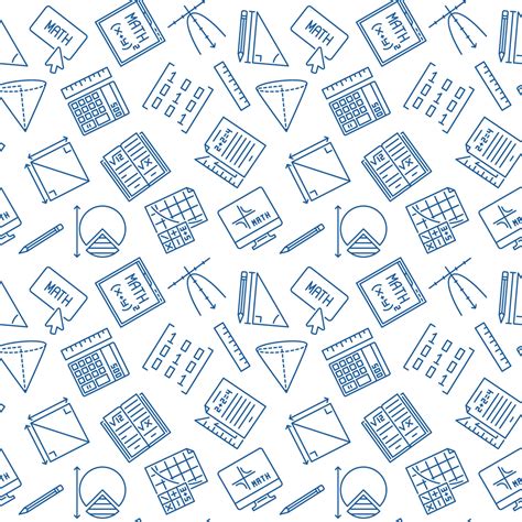 Mathematics Outline Minimal Seamless Pattern Math Education Vector