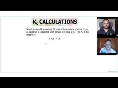 How To Calculate An Equilibrium Constant Kc Online A Level Chemistry Tutor YouTube