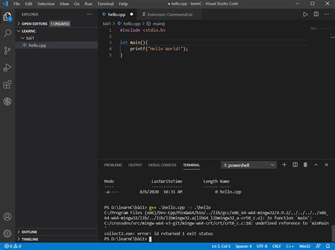 Bị Lỗi Id Returned 1 Exit Status ở Vscode Programming Dạy Nhau Học
