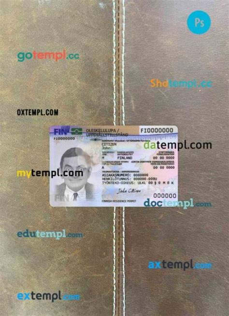 Finland Residence Permit Editable Psd Files Scan Look And Photo