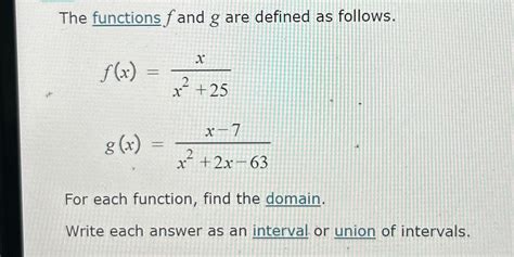 Solved The Functions F And G Are Defined As Chegg