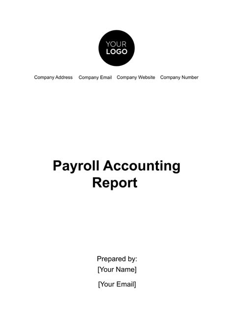 Free Payroll Accounting Report Template To Edit Online