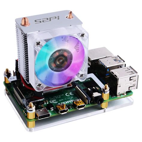 Geeekpi Cooling Fan For Raspberry Pi Ice Tower Cooler For Raspberry Pi Rgb Cooling Fan With