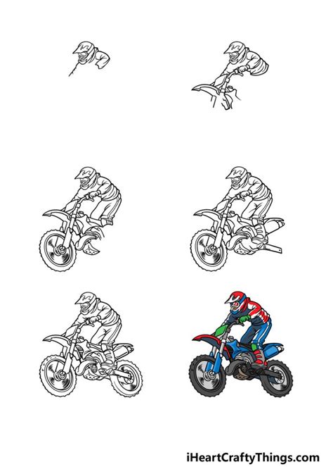 Dirt Bike Drawing How To Draw A Dirt Bike Step By Step