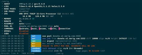 Xmrig Appeared To Be Killed And Huge Pages Allocation Is 0 · Issue
