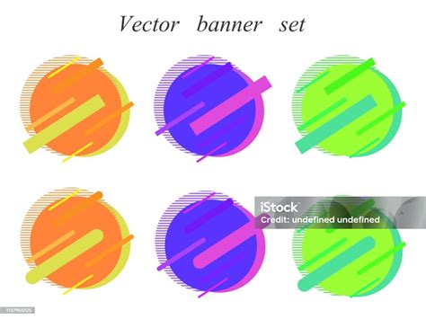 배너의 현대 추상적인 벡터 집합입니다 다른 색상으로 평평한 기하학적 모양 현대 벡터 템플릿 로고 전단지 또는 프리 젠 테이 션 템플릿입니다 Eps 10 0명에 대한 스톡