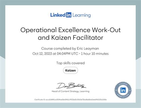 Eric Leayman On Linkedin Certificate Of Completion