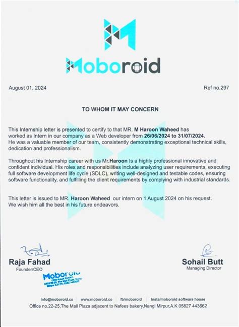 Haroon Waheed On Linkedin Im Excited To Share That Ive Successfully Completed My Internship At…