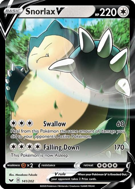 Snorlax Vmax Secret Swsh01 Sword And Shield Base Set Pokemon