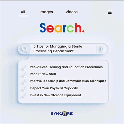 Syncore Edu Llc On Linkedin 5 Tips For Managing A Sterile Processing Department Syncore