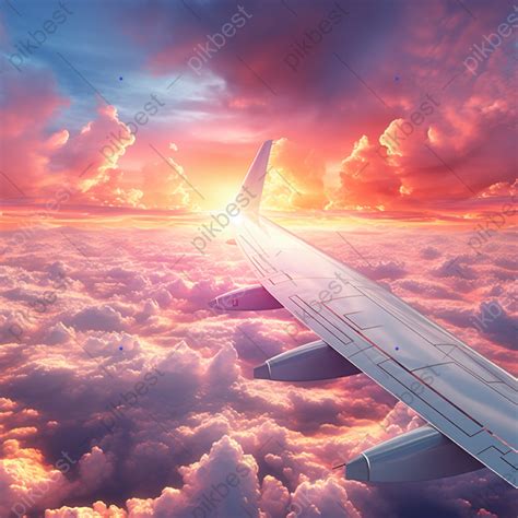 ภาพเครื่องบินกำลังบินผ่านท้องฟ้าที่มีเมฆมาก เทมเพลต แบบ Png ดาวน์โหลดฟรี Pikbest