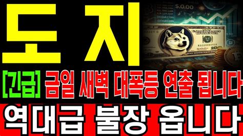 도지코인 전망 긴급 금일 새벽 X시 대폭등 연출 됩니다 역대급 불장 와요 절대 물량 털리지 마세요 필히 시청 하세요 Youtube