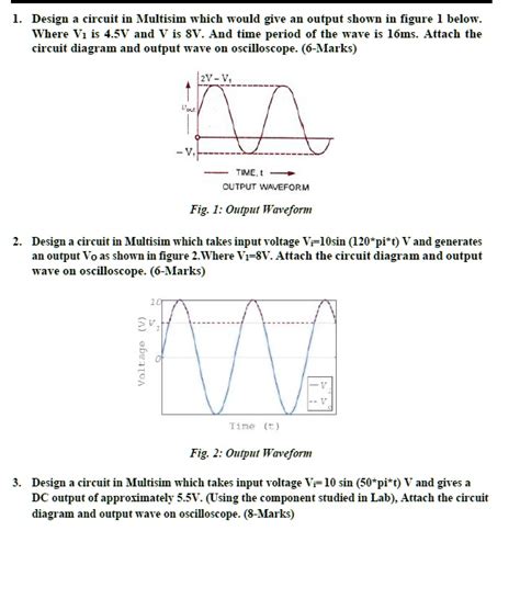 Solved Design A Circuit In Multisim Which Would Give An Output Shown