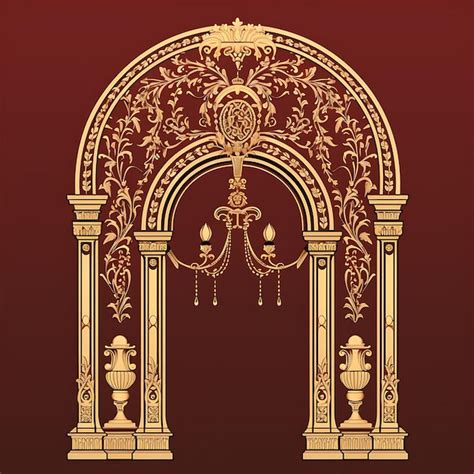 Premium Photo Watercolor Of Renaissance Arch Gate Intricately Carved