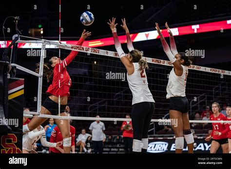 Marist Red Foxes Outside Hitter Sasha Van Der Merwe Attempts To Dink A Ball Against USC