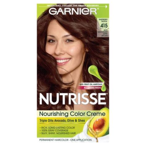 Garnier Nutrisse Raspberry Truffle 415 Soft Mahogany Dark Brown