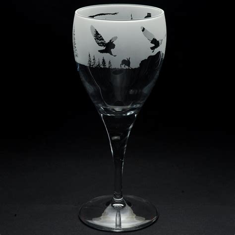 Owl Wine Glass Engraved By Glyptic Glass Great British Products