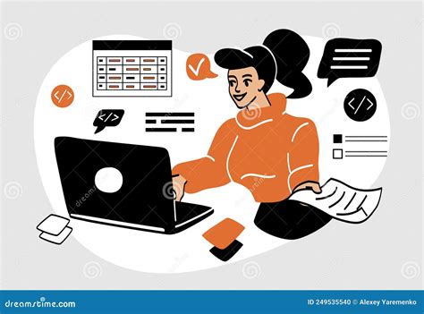 system administrator concept stock vector illustration of coding