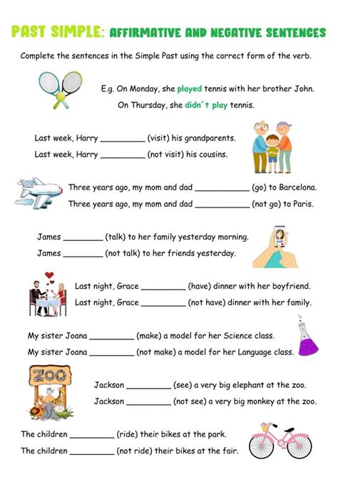 Past Simple Affirmative Negative Questions