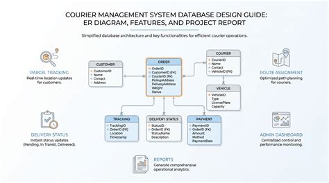Courier Management System Database Design Guide Er Diagram Features