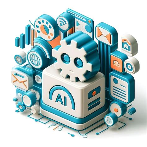 Ai Content Curation And Blog Management Concept With 3d Icons For Vector Designs Premium Ai