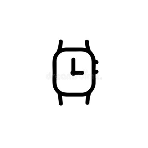 Icono De Vector De Reloj Inteligente Estilo De Esquema Aislado En