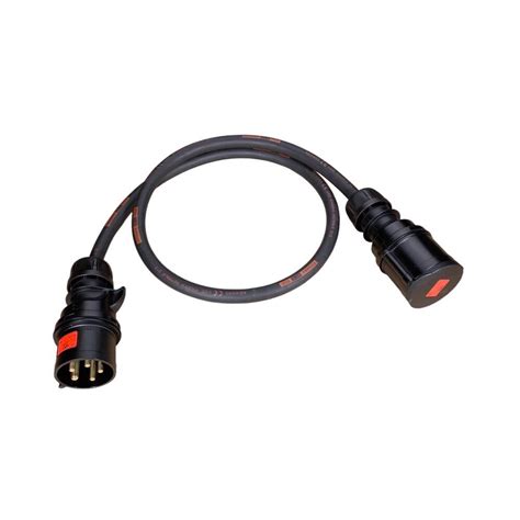 32 AMP 5PIN 415V EXTENSION LEAD 6MM² HO7RN-F IP44 | BLACK CONNECTORS