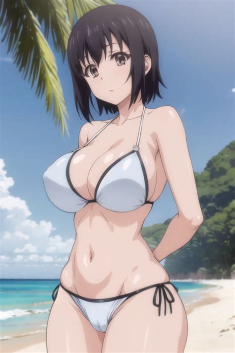 Rule 34 Ai Generated Beach Bikini Black Black Hair Black Hair Female