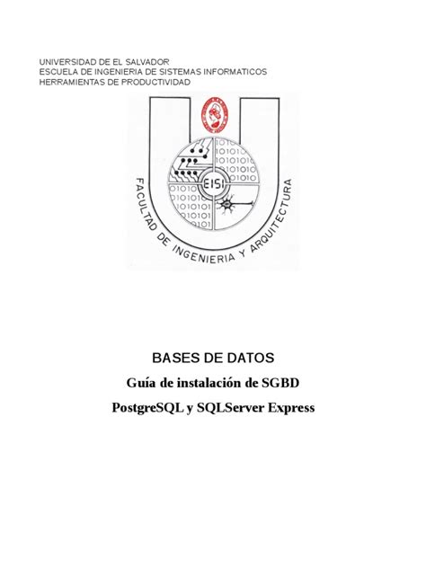 guía de instalación de sgbd pdf servidor sql de microsoft postgre sql